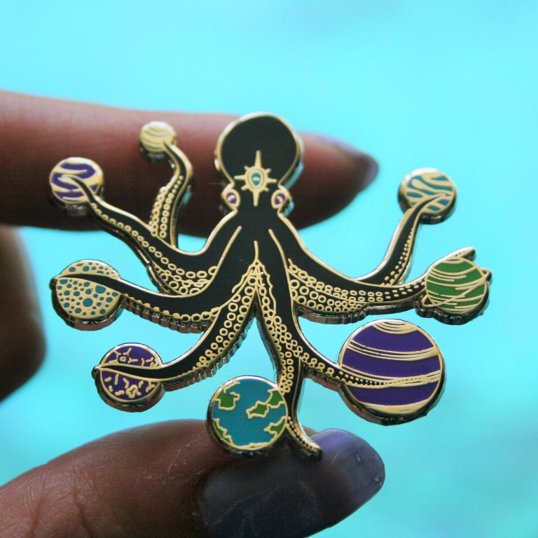 Space Octopus Enamel Pin | Luna Lotus
