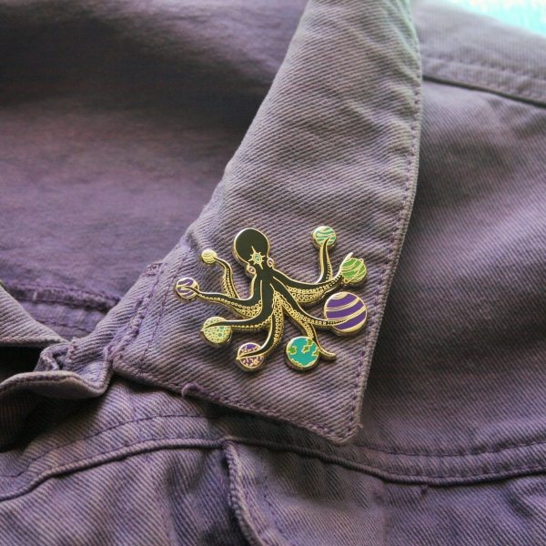Space Octopus Enamel Pin | Luna Lotus