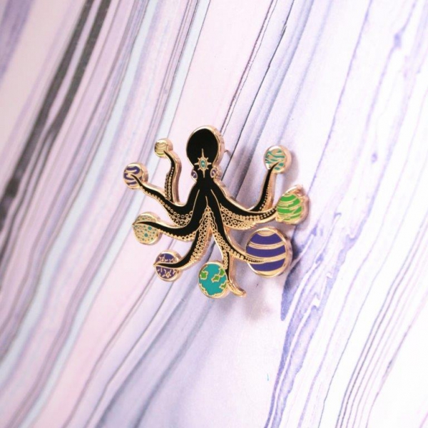 Space Octopus Enamel Pin | Luna Lotus