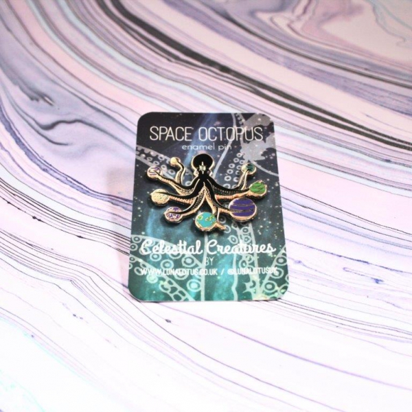 Space Octopus Enamel Pin | Luna Lotus